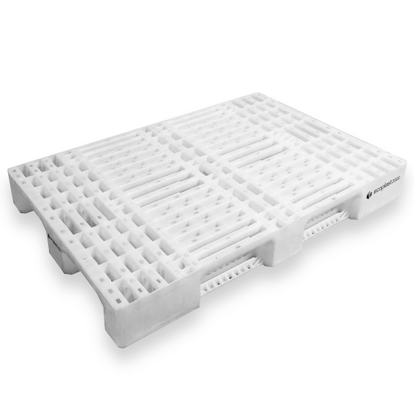 Pallet 800x1000 con traverse bianco - Ecoplast 2000
